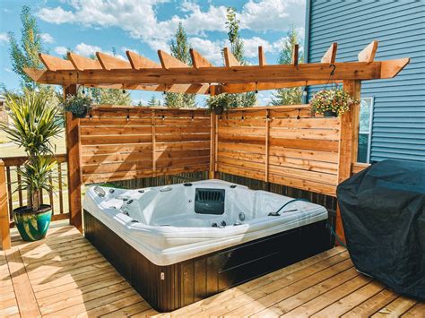 Exterior Ideas Hot Tub Deck With Wood Pergola Cover My Xxx Hot Girl