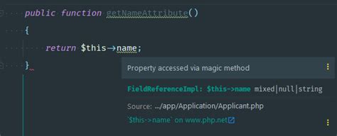 Phpstorm Eloquent Helper Code Property Accessed Via Magic Method · Issue 205 · Laravel Idea