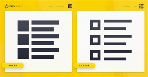 List Rich Icon Linear Coreui Icons Svg Javascript Typescript Webfont