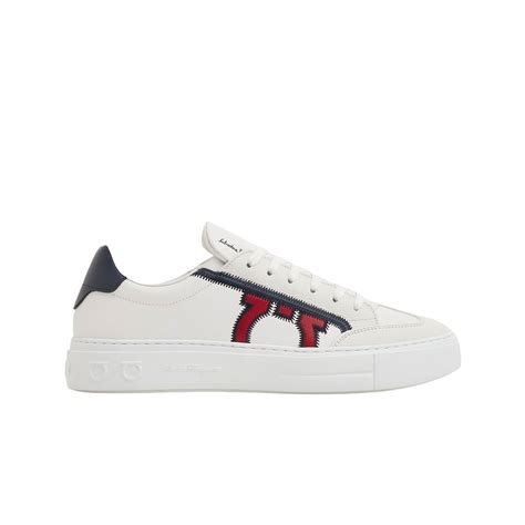 페라가모 레이스업 스니커즈 화이트 마린 블루 Ferragamo Kream