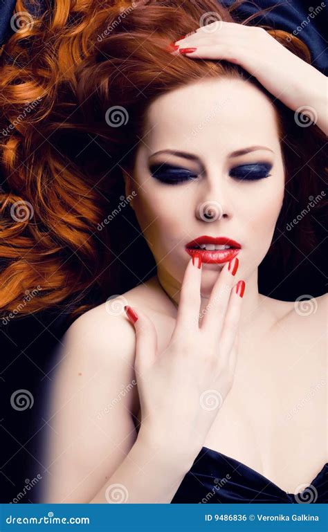 Redhead Sexuality Stock Photo Image Of Makeup Closed