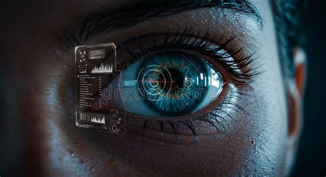 Futuristic Eye Scan With Digital Interface Overlay Stock Illustration Illustration Of Concept