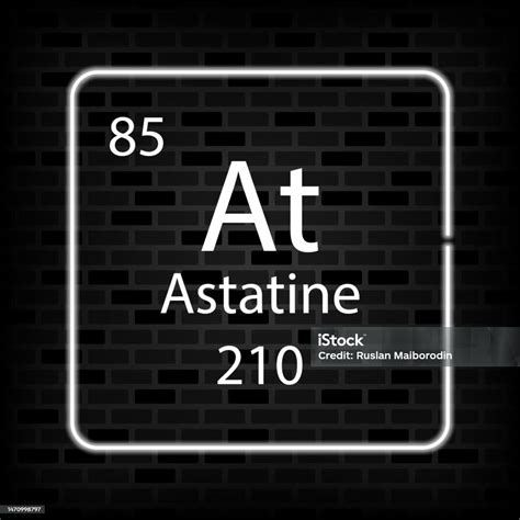 아스타틴 네온 기호입니다 주기율표의 화학 원소 벡터 그림입니다 순서에 대한 스톡 벡터 아트 및 기타 이미지 순서 과학