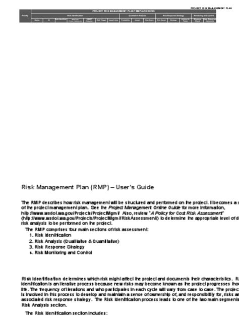 Project Risk Identification Analysis And Response Template Download