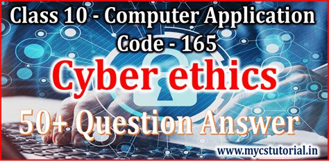 Cbse Class 10 Computer Application Code 165 Unit 3 Cyber Ethics Mcqs Set 1 Mycstutorial