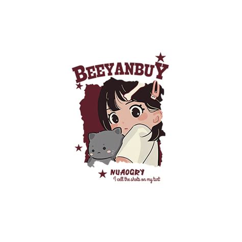 卡通女孩头像手绘女孩变形英文字母女装印花图案抱猫咪的女孩漫画女孩头像 烫画库