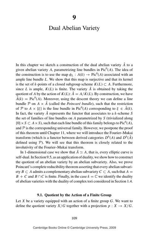 dual abelian variety chapter 9 abelian varieties theta functions