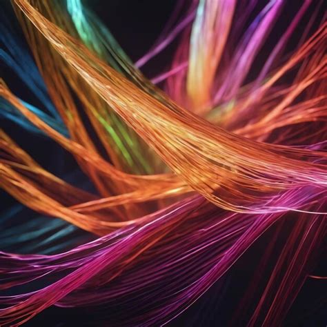 Premium Photo The Animation Of Glowing Fibers Alternate Colors