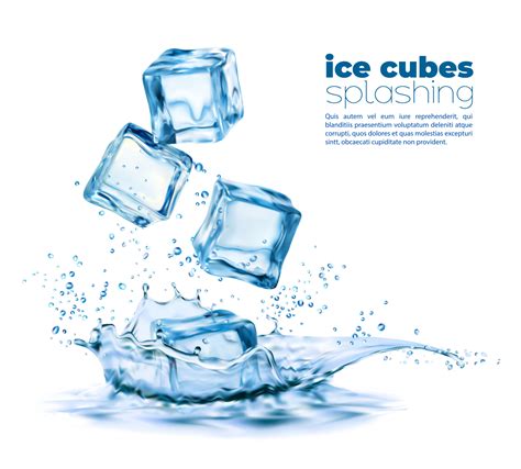 Realistic Ice Cubes And Corona Water Splash 3d 16545087 Vector Art At