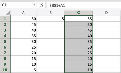 Excel Addition Operator