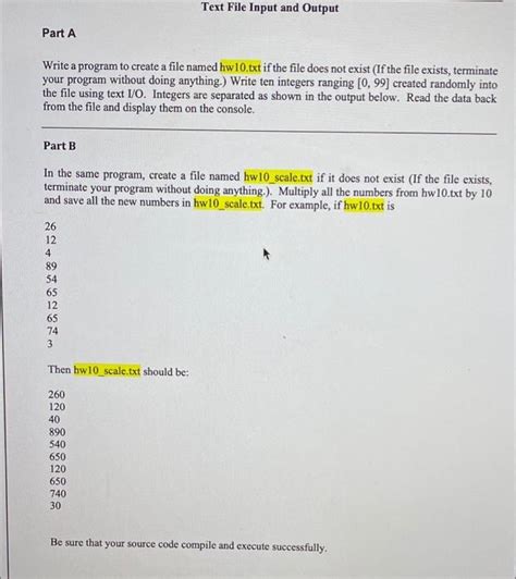 Solved Text File Input And Output Part A Write A Program To