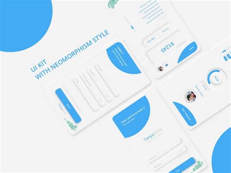 Ui Kit Academic Neomorphism Free Xd Resource Adobe Xd Elements