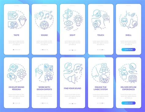 Premium Vector Sensory Advertising Blue Gradient Onboarding Mobile