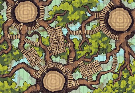Oakenspire Treetops 2 Minute Tabletop Fantasy Map Dungeon Maps Dungeons And Dragons