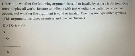 solved determine whether the following argument is valid or