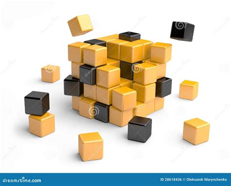 Cube Assembling From Blocks Stock Illustration Illustration Of