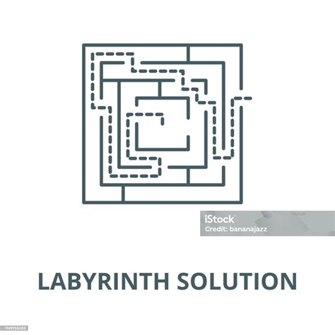 Labyrinth Solution Vector Line Icon Linear Concept Outline Sign Symbol