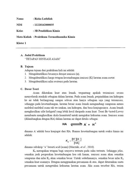 Tetapan Ionisasi Asam Pdf