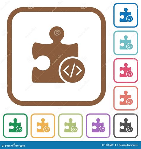 Plugin Programming Simple Icons Stock Vector Illustration Of Joint