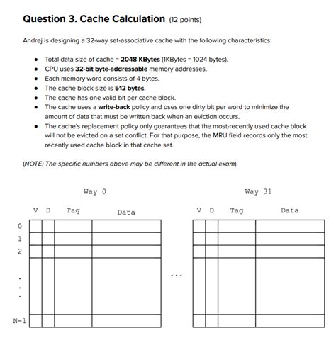 Solved Question Cache Calculation Points Andrej Is Chegg
