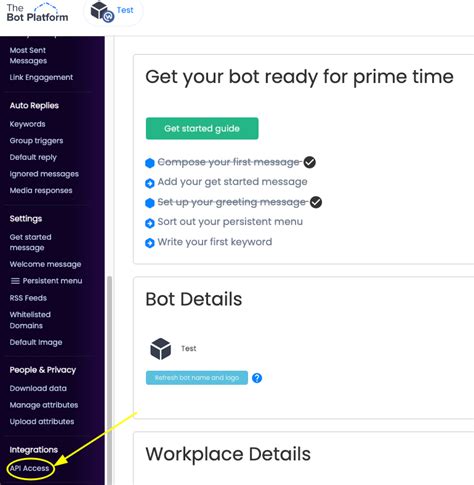 how to set up an api connection to the bot platform using oauth 2 0