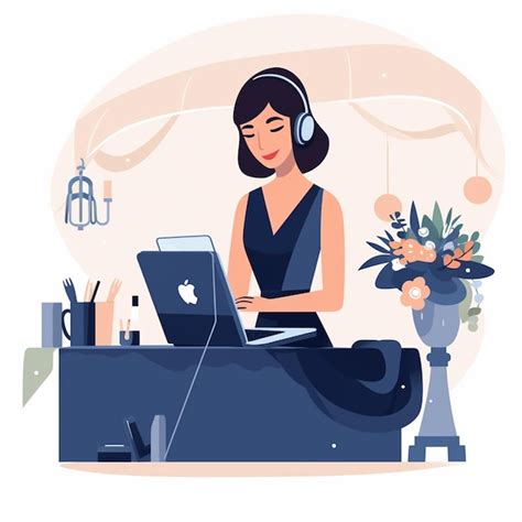 Premium Ai Image Flat Design Female Operator Working At Wedding