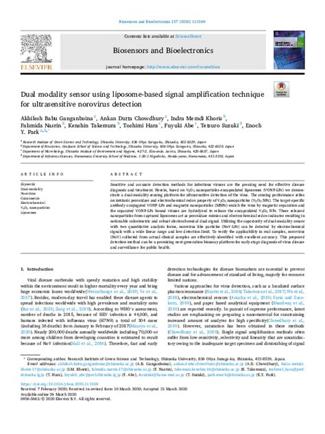 Pdf Dual Modality Sensor Using Liposome Based Signal Amplification