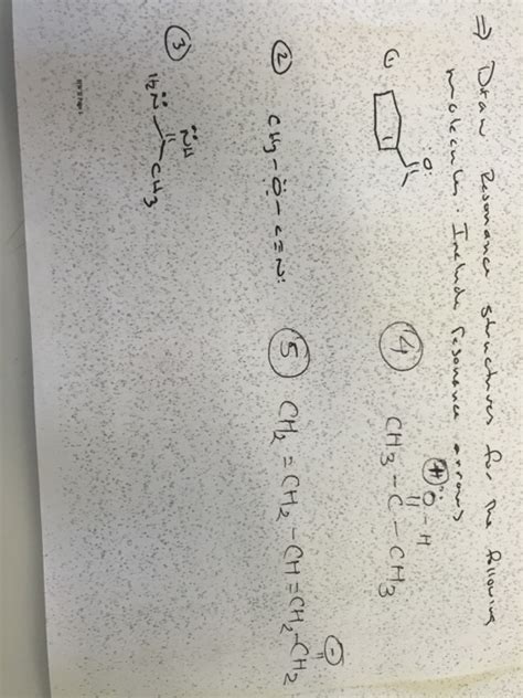 Solved Draw Resonance Structures For The Following
