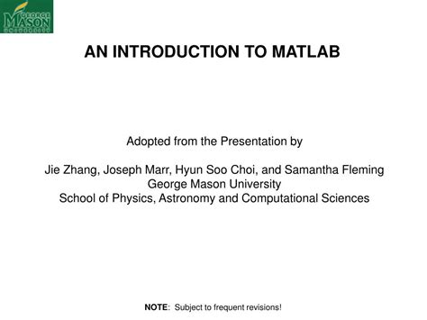 ppt introduction to matlab from basics to programming concepts