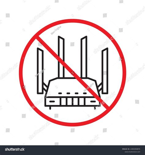 Forbidden Router Icon Warning Caution Attention Stock Vector Royalty