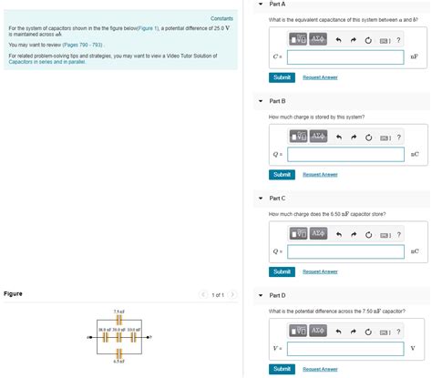 Solved Part A Constants What Is The Equivalent Capacitance