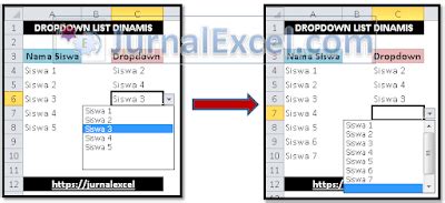 Cara Membuat Dropdown List Dinamis Di Excel Dengan Menggunakan Data Validation Jurnal Excel