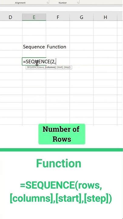 👉sequence function 👈 shorts youtube ytshorts excel exceltips
