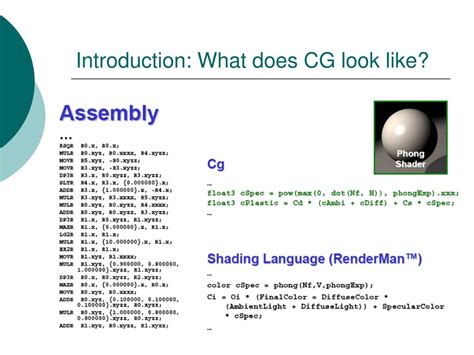 Ppt Cg Programming Tutorial Powerpoint Presentation Free Download