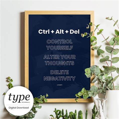 Jay Shetty Quote Ctrl Alt Del Quote Empowerment Quote Posters Wall Art Quote Art Colorful