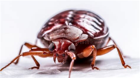 Bedbug Close Up Of Cimex Hemipterus Bed Bug On Bed Background