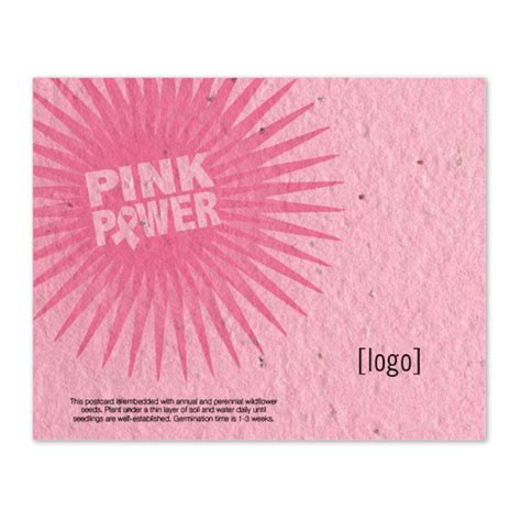 Pink Breast Cancer Awareness Seed Paper Postcard Psp Bca Corporate Specialties