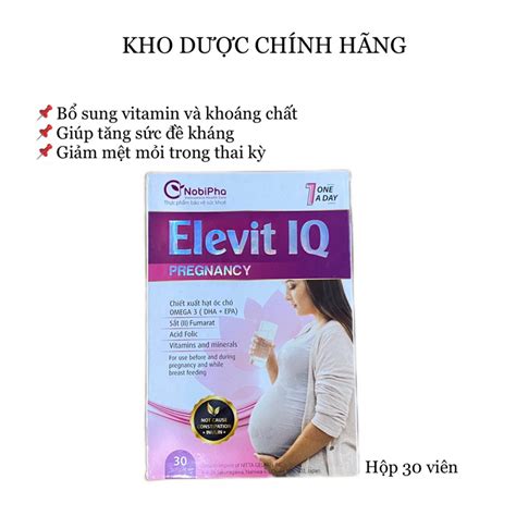 Elevit Iq Vitamin Bầu Viên Uống Tổng Hợp Cho Bà Bầu Lọ 30v Bổ Sung