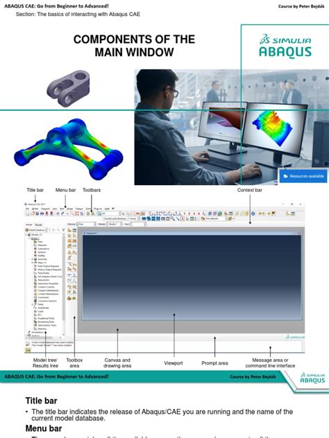 components of the main window section the basics of interacting with abaqus cae pdf window