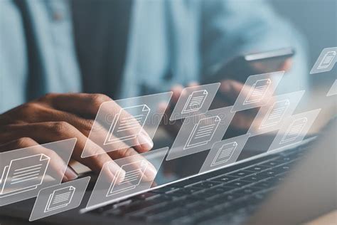 Online Documentation Database And Document Management System Concept Stock Image Image Of