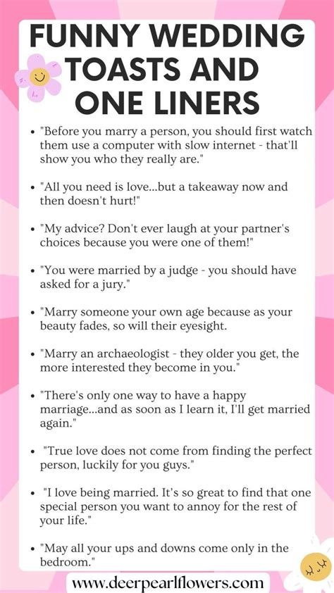 55 Funny Wedding Toasts Samples And One Liners 2025