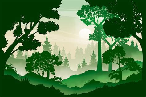 Premium Vector Gradient Tree Background