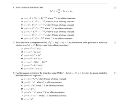 Solved Solve The Linear First Order