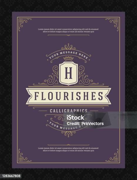 빈티지 장식 인사말 카드 캘리모트 화려한 소용돌이와 비네팅 프레임 디자인 벡터 템플릿 0명에 대한 스톡 벡터 아트 및 기타 이미지 0명 결혼식 골동품 Istock