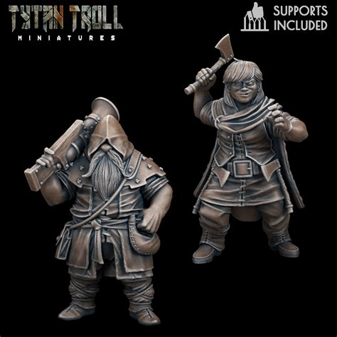 3d File Dnd Heroes Dwarf Rangers [pre Supported] 🦸 ・3d Printer Design