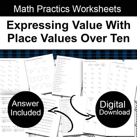 Expressing Value With Place Values Over Ten Math Practice Sheet 4nbt1