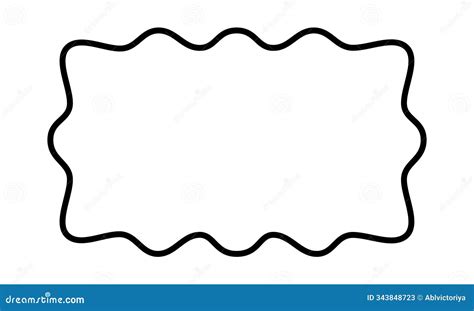 Rectangle Frame With Wavy Edges Geometric Shape With Scallop Borders Stock Vector