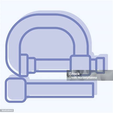 아이콘 C 클램프 건설 기호와 관련이 있습니다 투톤 스타일 심플한 디자인 편집 가능 간단한 일러스트레이션 건설 산업에 대한 스톡