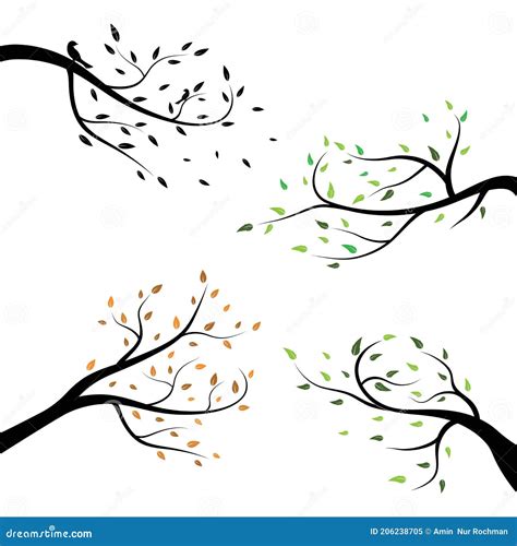 Tree Branch Logo Vector Stock Illustration Illustration Of Autumn