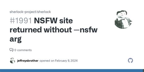 Nsfw Site Returned Without Nsfw Arg · Issue 1991 · Sherlock Projectsherlock · Github